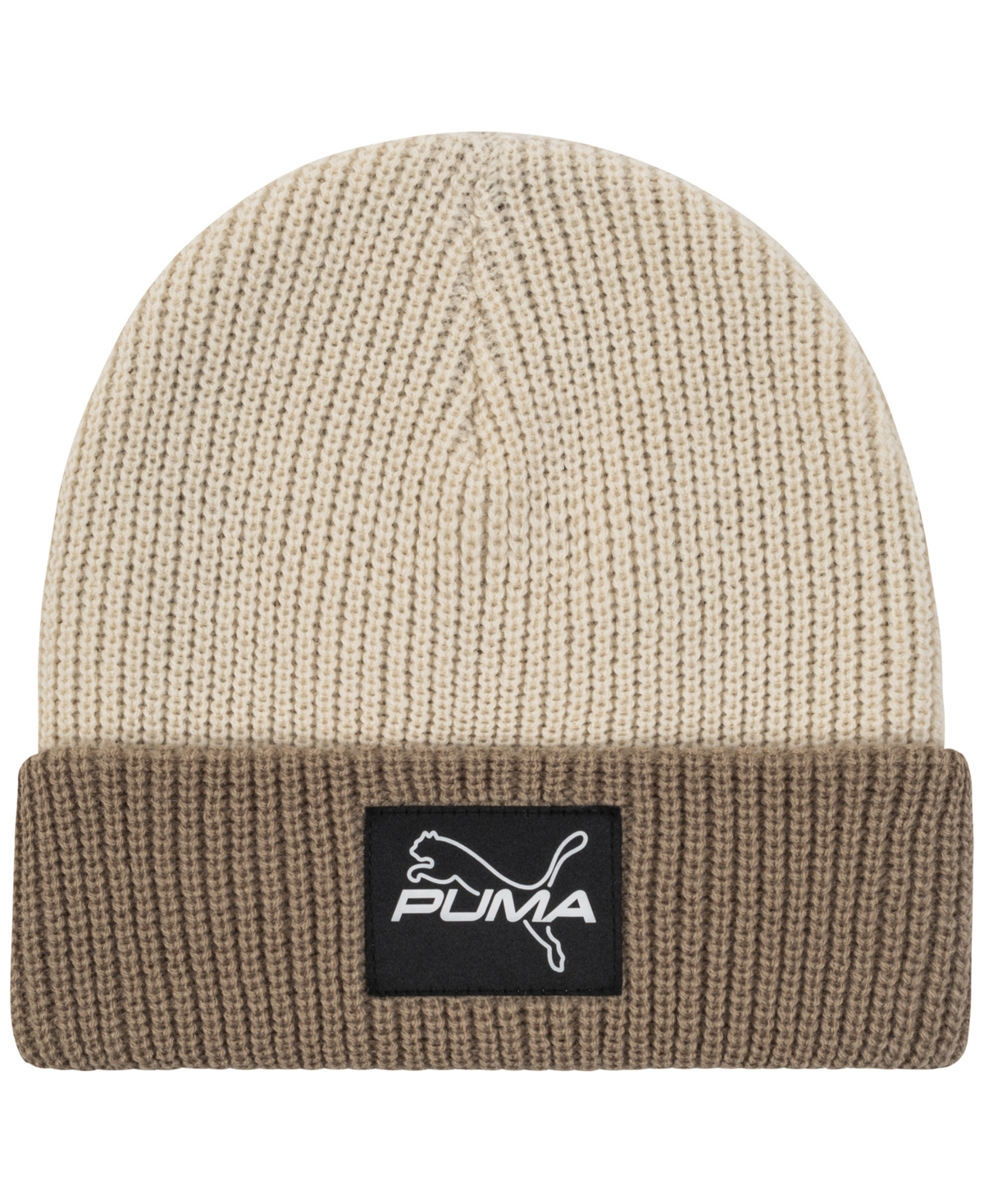 Click here for Puma Mens Color Block Sportsy Cuff Beanie - Cream/... prices