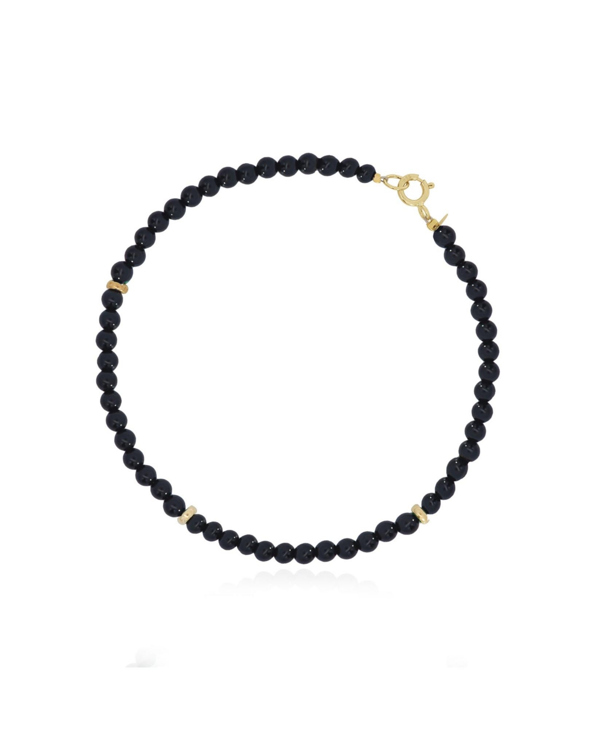 Click here for The Lovery Onyx Round Bead Bracelet 14K Gold - Ony... prices