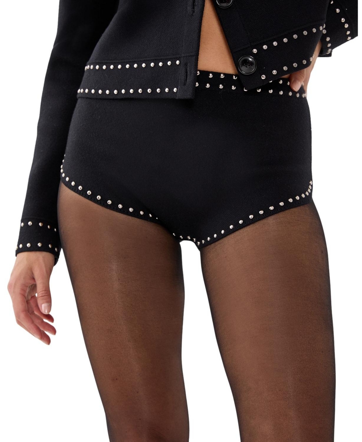 Click here for Nasty Gal Womens Knitted Western Stud Detail Short... prices