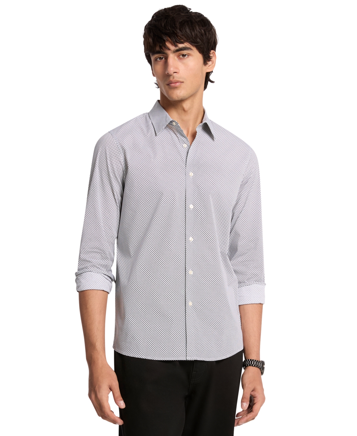 Click here for Michael Kors Mens Classic-Fit Micro Print Shirt -... prices