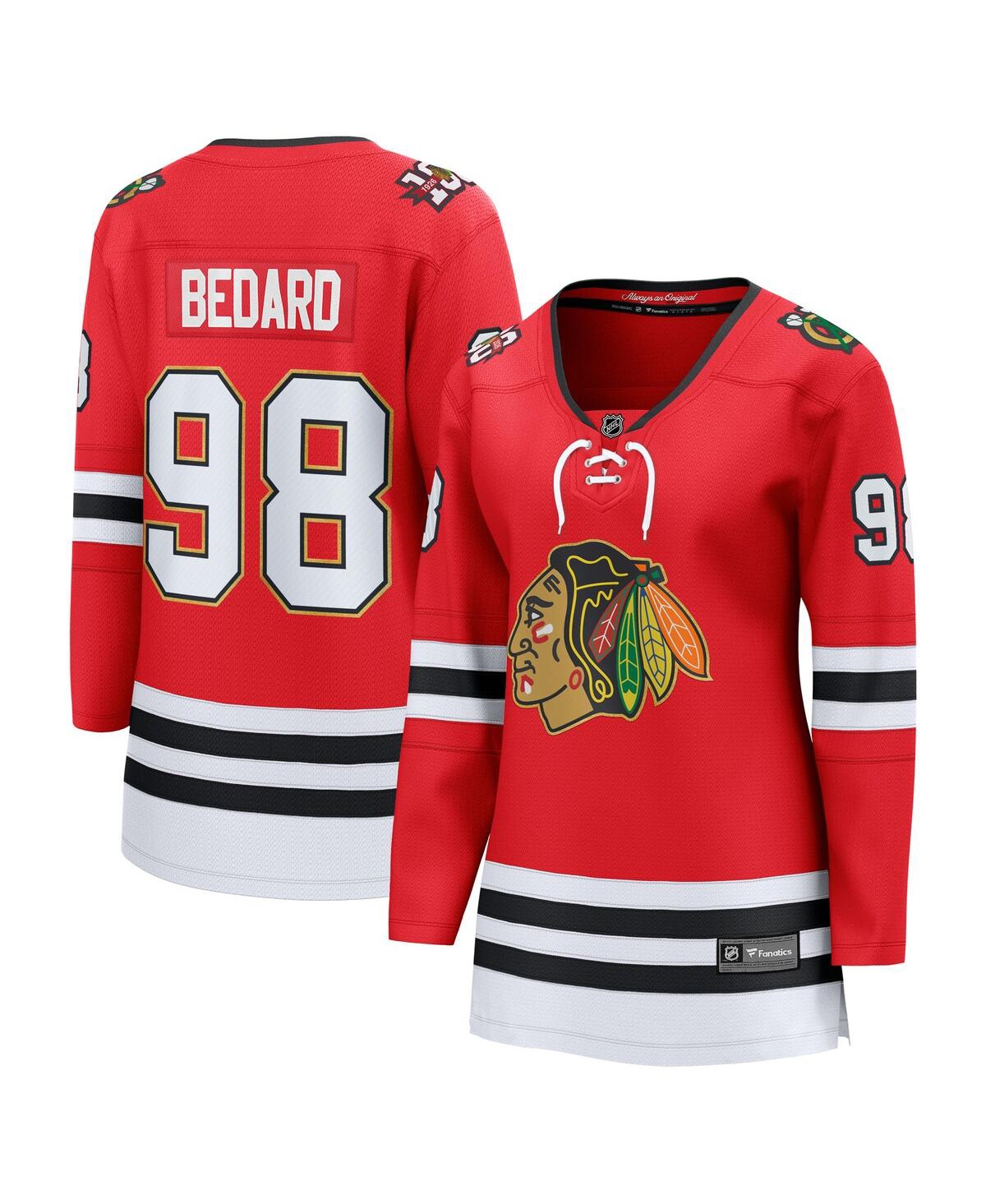Click here for Fanatics Womens Connor Bedard Red Chicago Blackhaw... prices