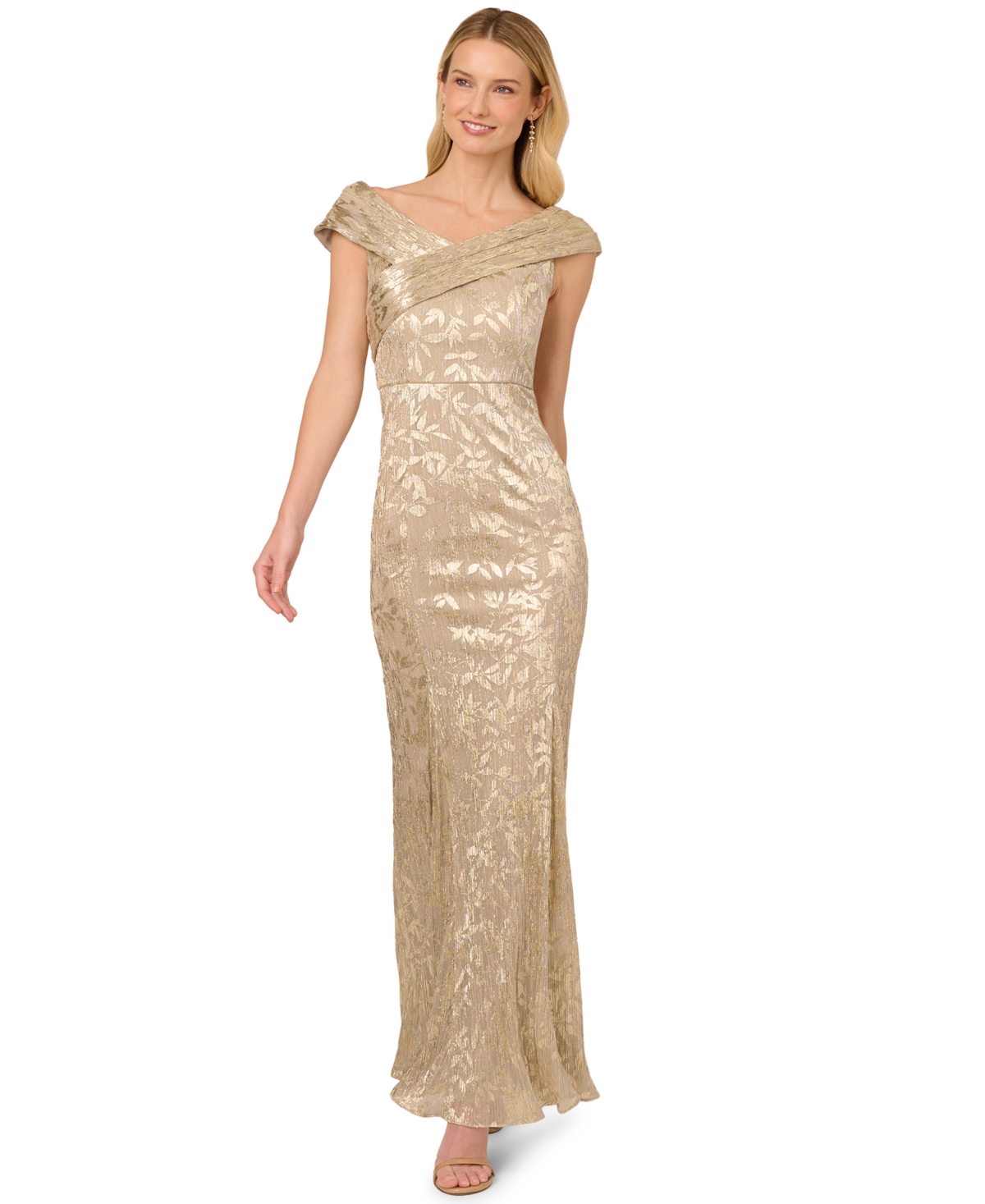 Click here for Adrianna Papell Womens Off The Shoulder Long Dress... prices