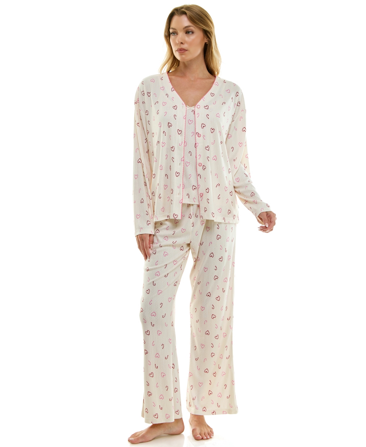Click here for Sincerely Jules Womens 3-Piece Pointelle Set - Nat... prices