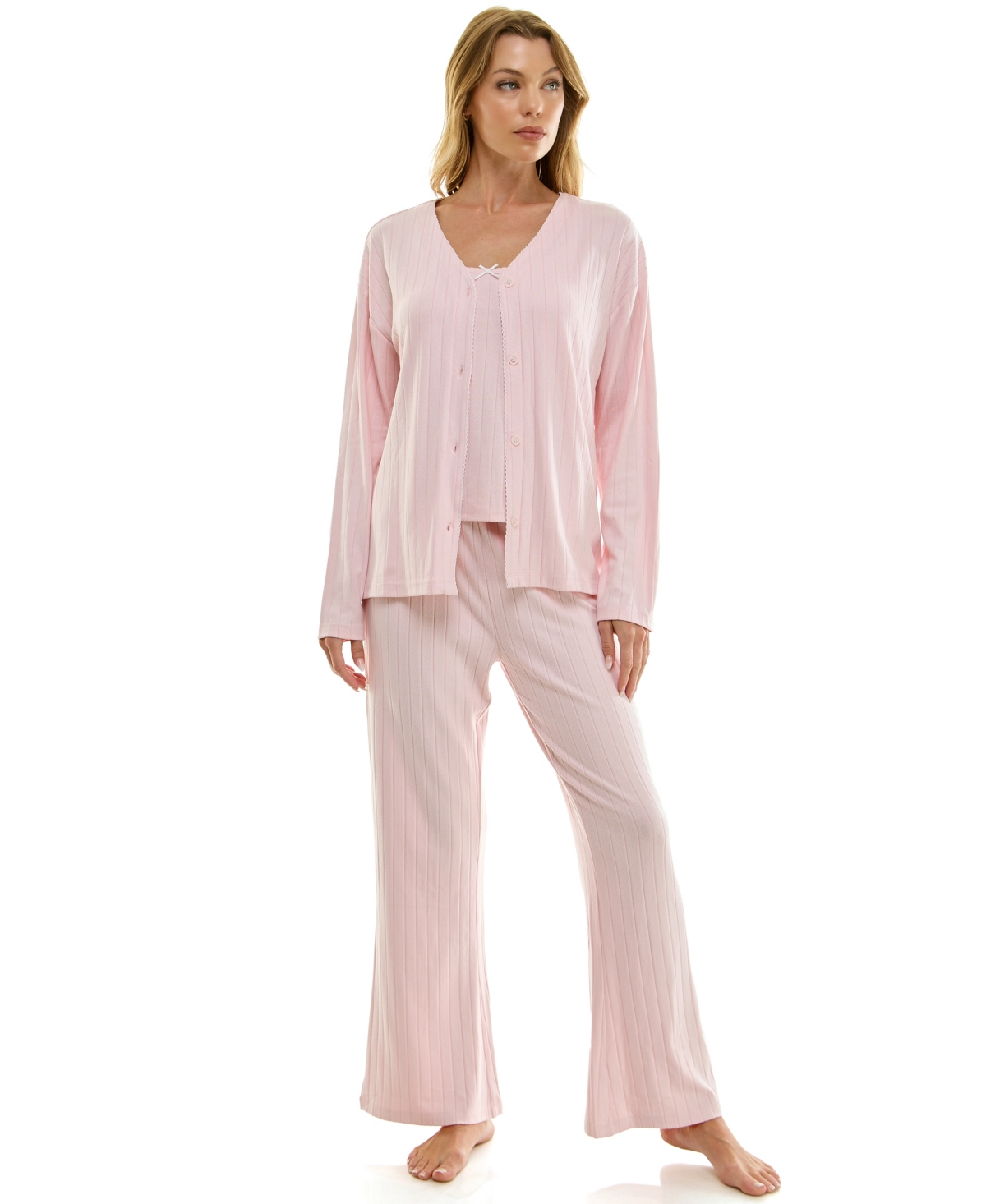 Click here for Sincerely Jules Womens 3-Piece Pointelle Set - Pin... prices