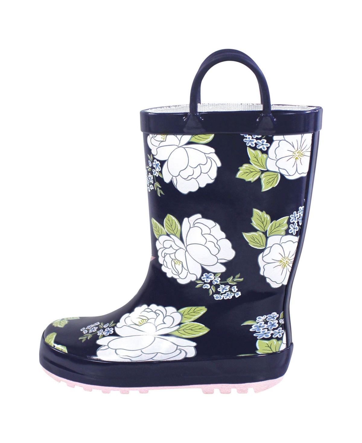 Hudson Baby Toddler Girls Kids Rain Boots - White peonies