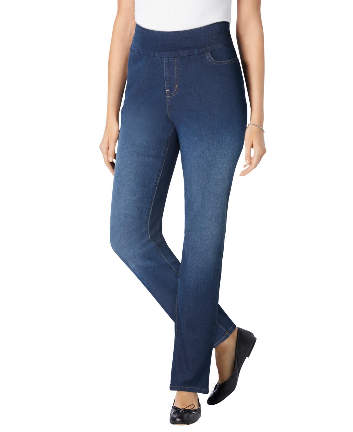 Click here for Woman Within Womens Within Flex-Fit Pull-On Straig... prices