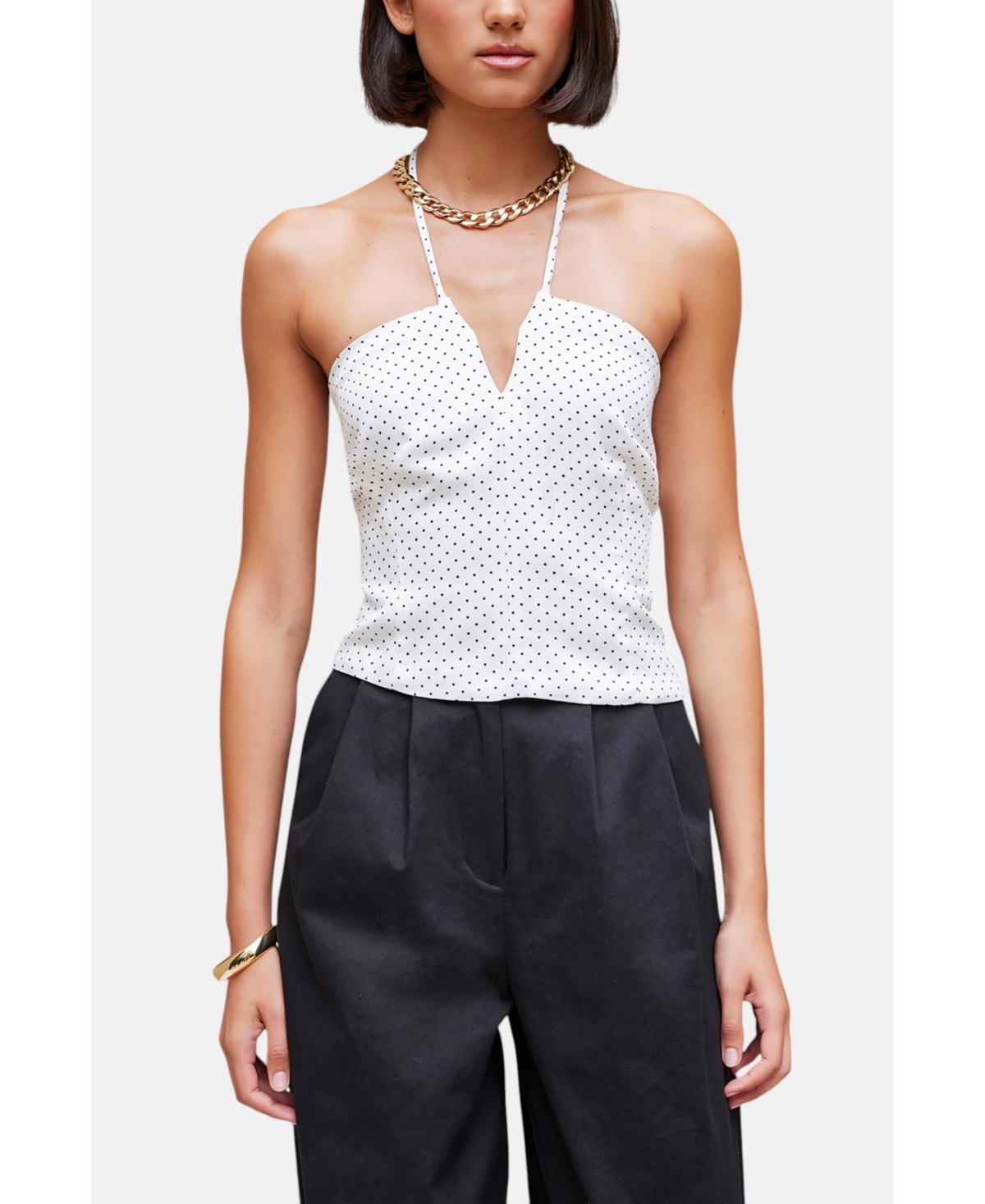 Click here for Bishop + Young Seaside Halter Top - Micro polka do... prices