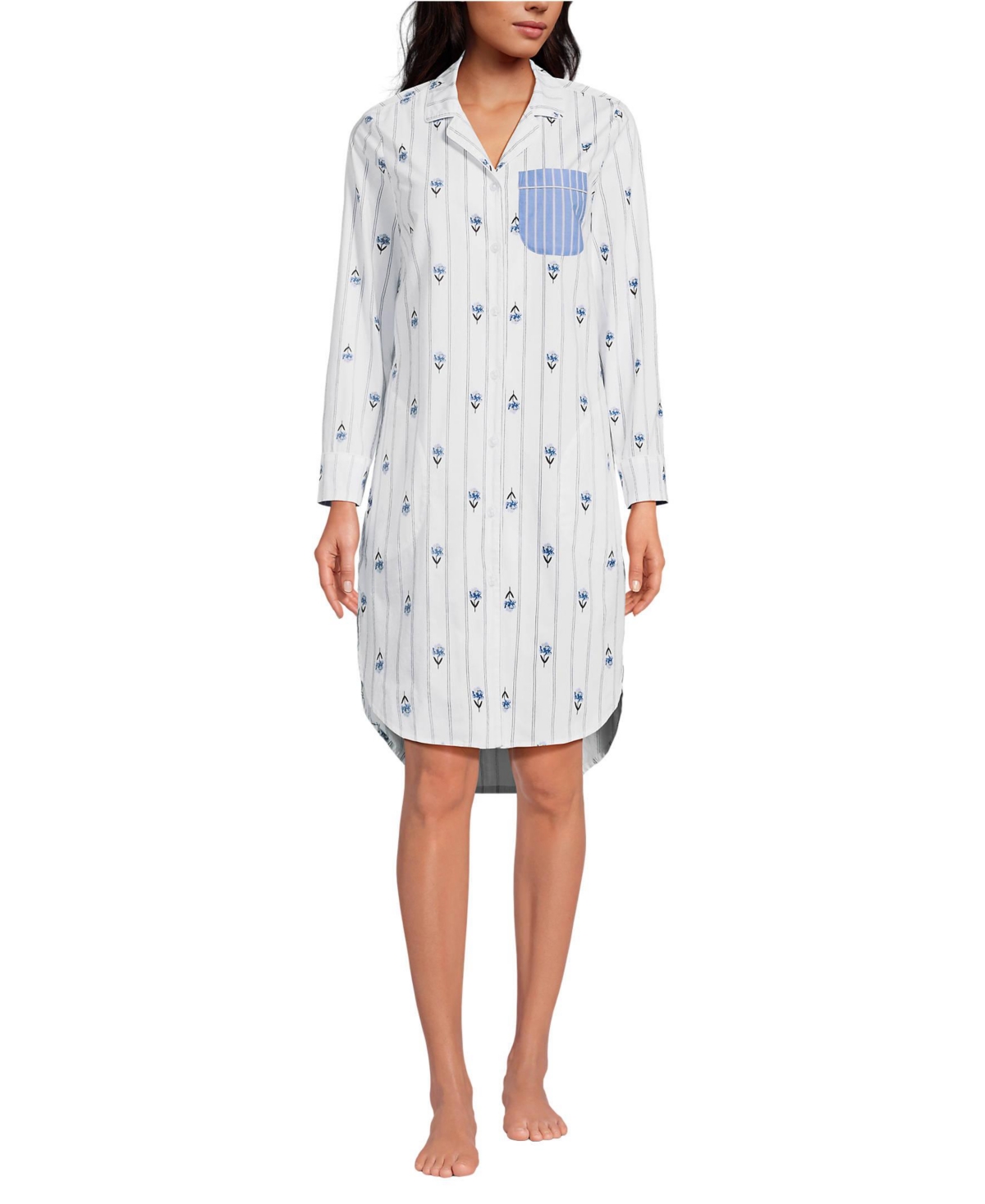 Click here for Lands End Womens Cotton Poplin Long Sleeve Sleepsh... prices