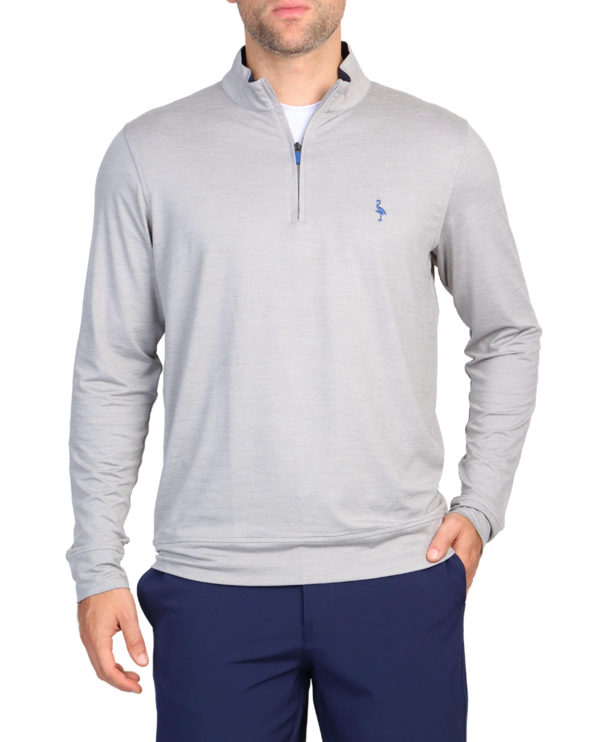 Click here for Tailorbyrd Mens Melange Mesh Performance Quarter Z... prices