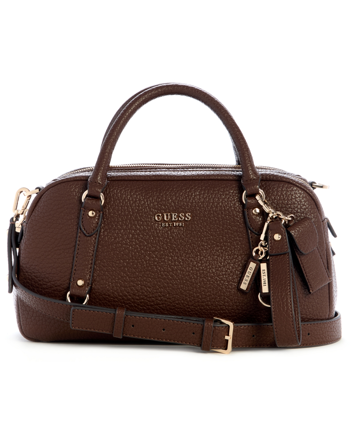Click here for Guess Marsha Medium Box Satchel Bag - Espresso prices