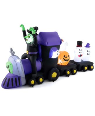 8.2 ft Long Halloween Inflatable Train LED Lighted Train w/ Witch 4 ...