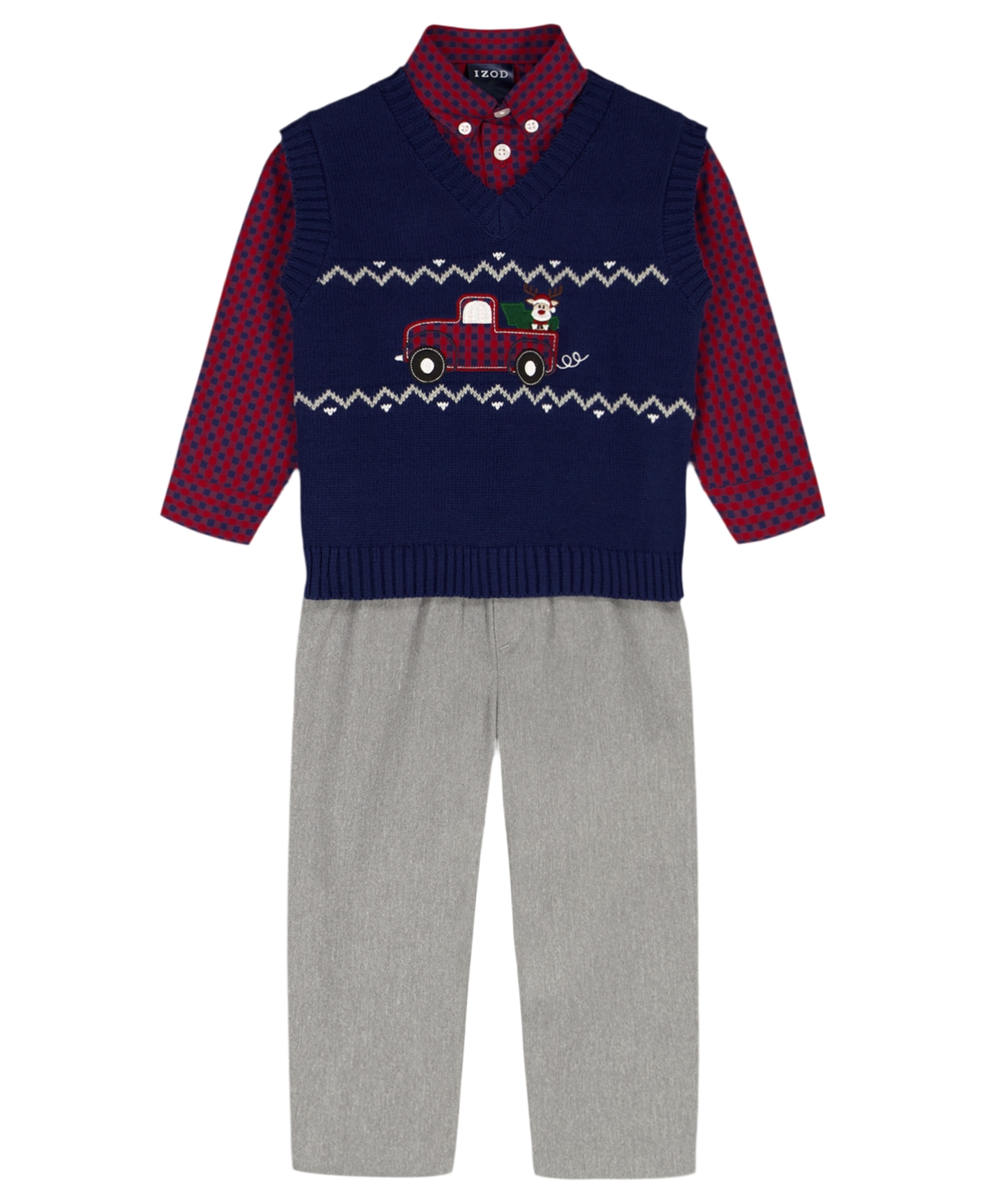 Click here for Izod Baby Boys 3-Piece Fairisle Truck Sweater Vest... prices
