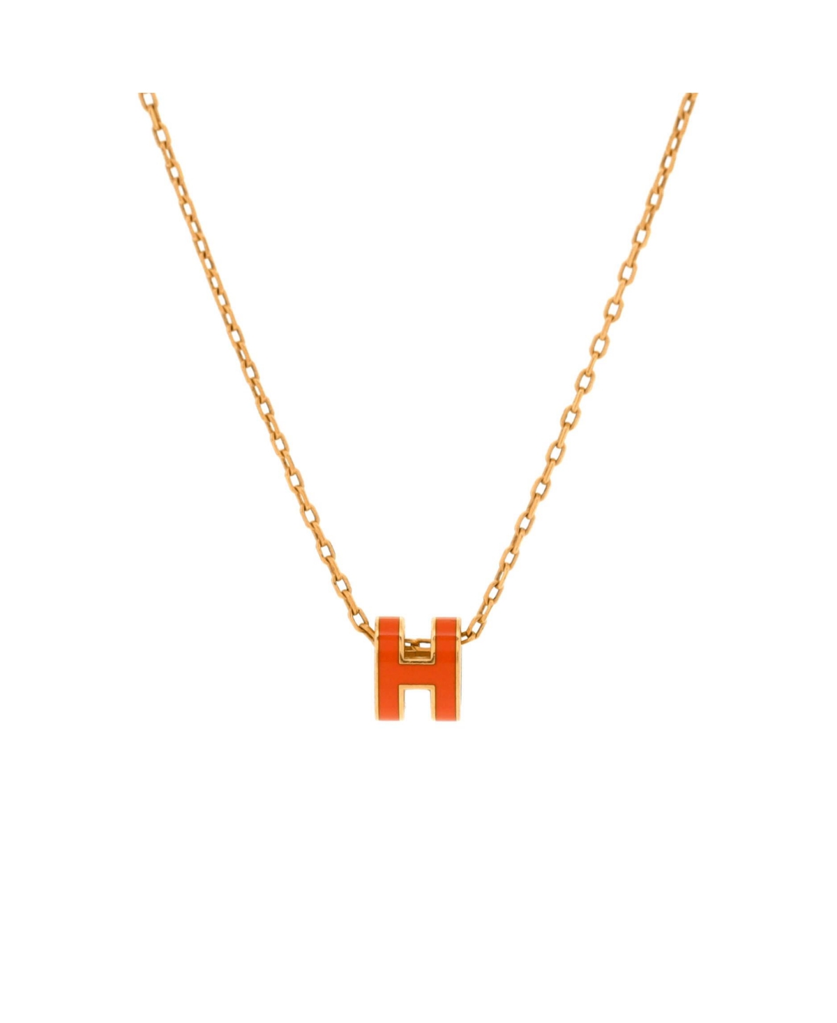 Click here for Pre-Owned Hermes Pop H Pendant Chain Necklace - En... prices
