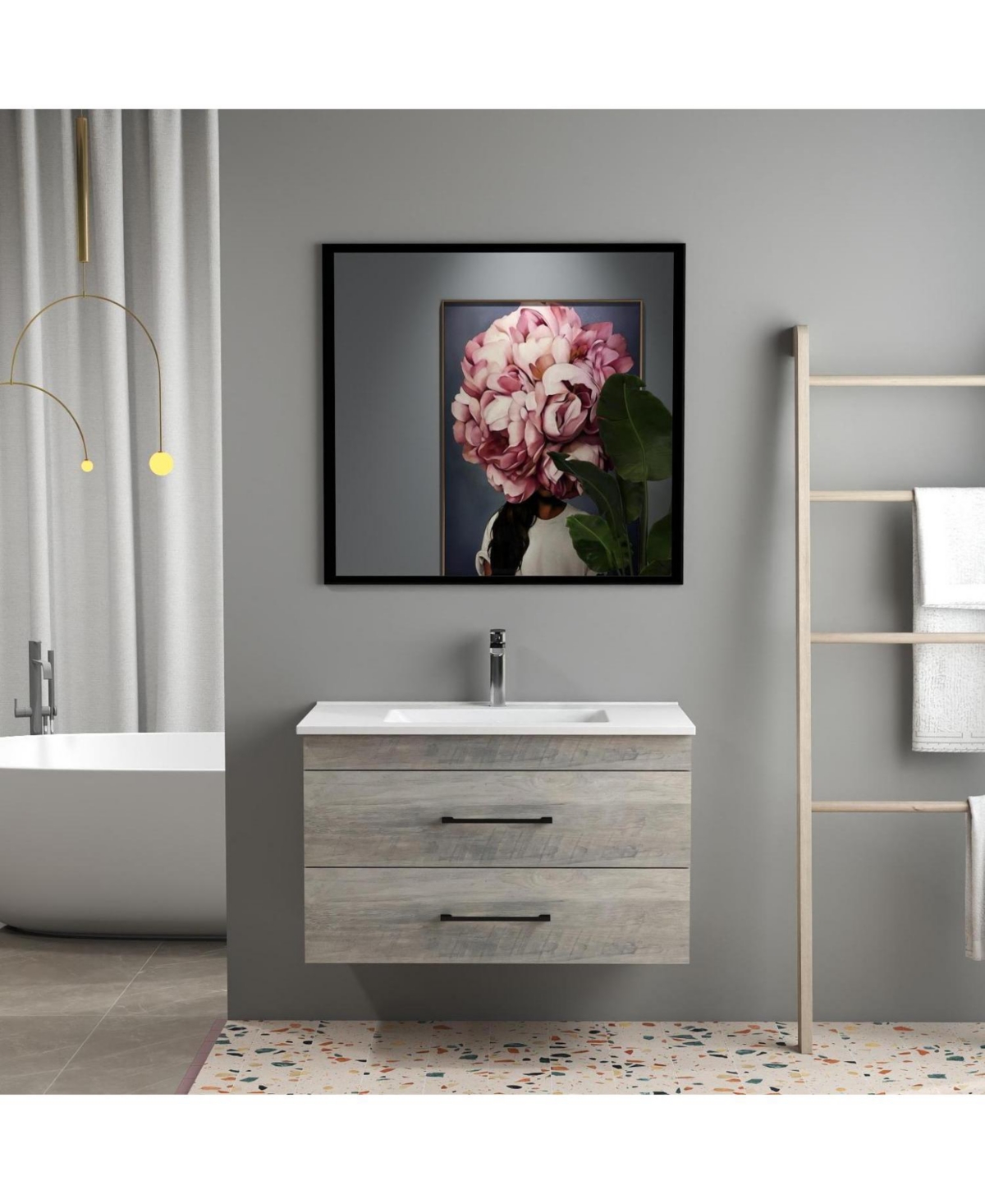Click here for Streamdale Furniture 32 Grey Wood Vanity  Ceramic... prices