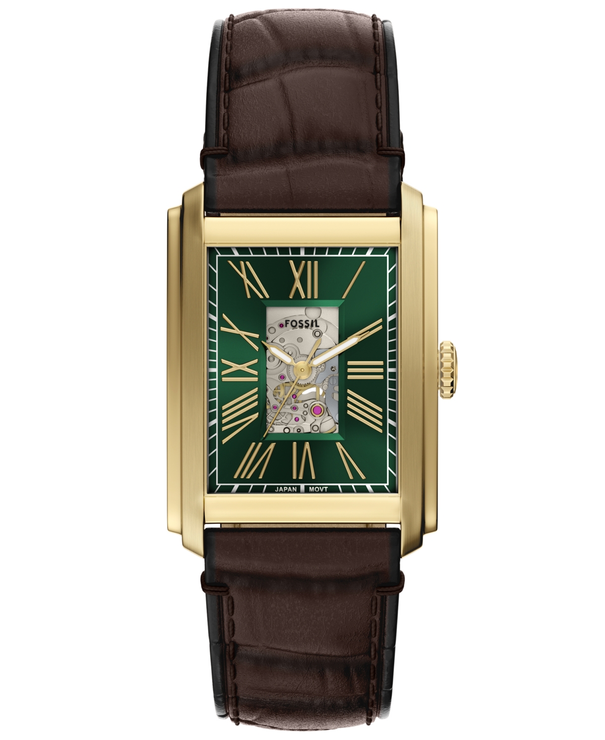 Click here for Fossil Mens Carraway Automatic Brown Croco Leather... prices