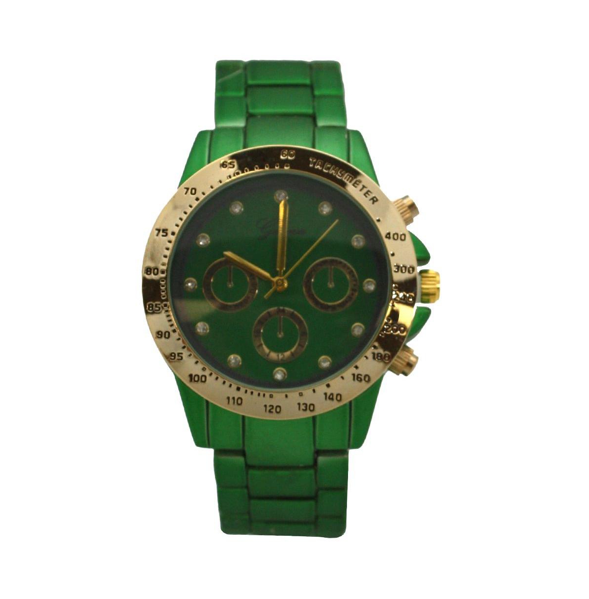 Click here for Green Solid Color Metal Three Dial Women Watch - G... prices