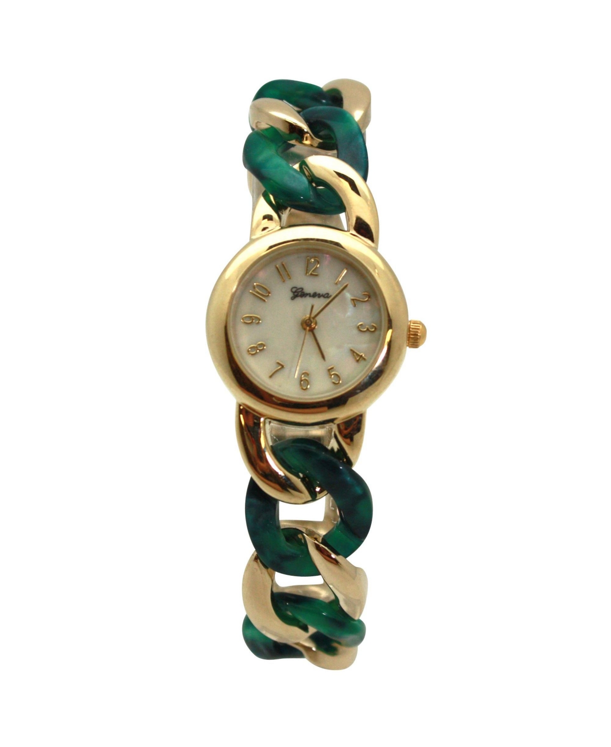 Click here for Olivia Pratt Green Gold Chain and Tortoise Strap W... prices