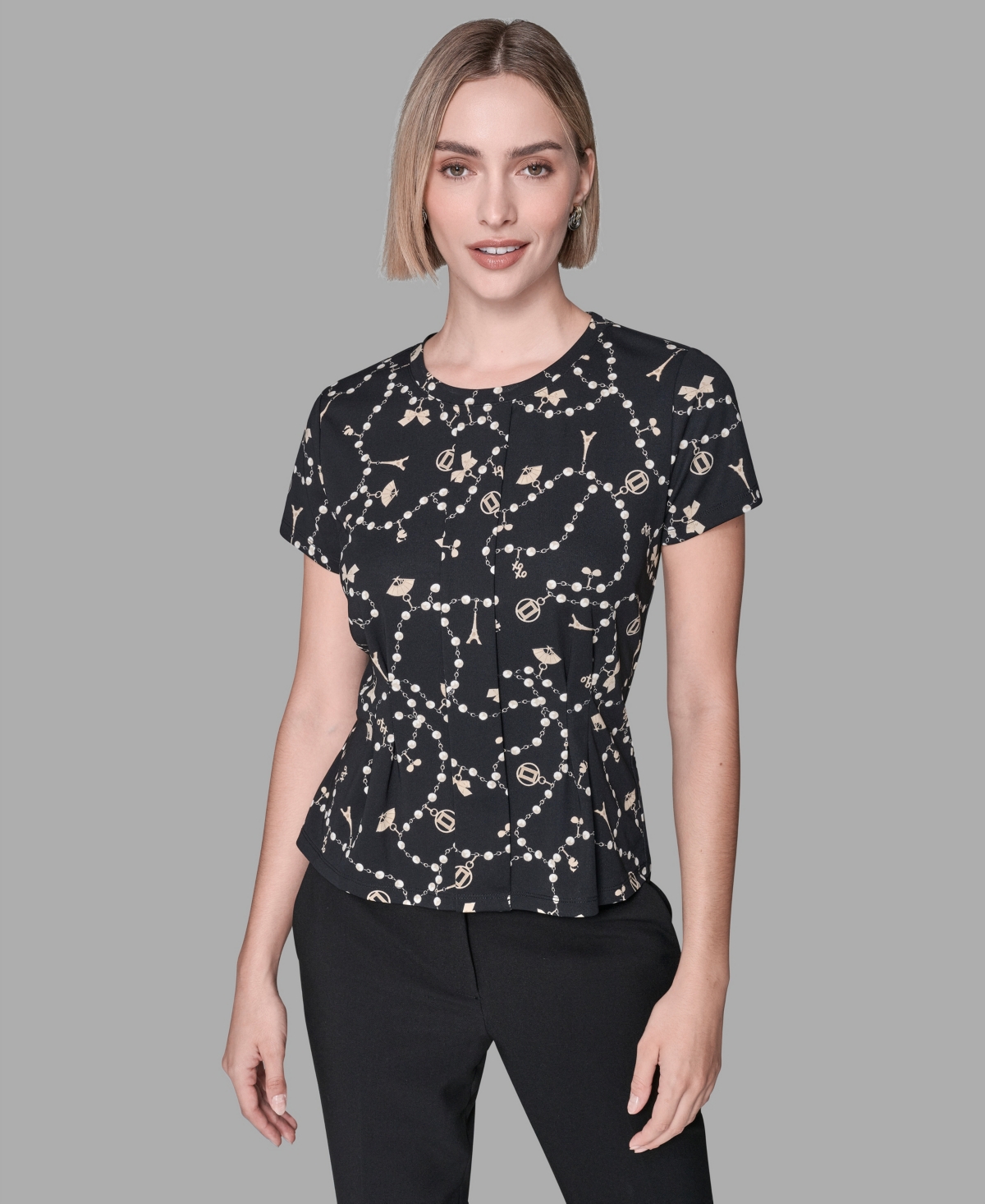 Click here for Karl Lagerfeld Paris Womens Short-Sleeve Fitted To... prices