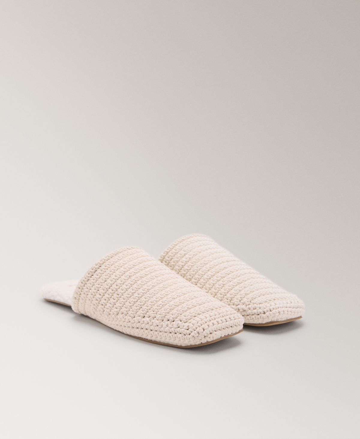 Click here for Mango Womens Sherpa Lining Crochet Mule Slippers -... prices