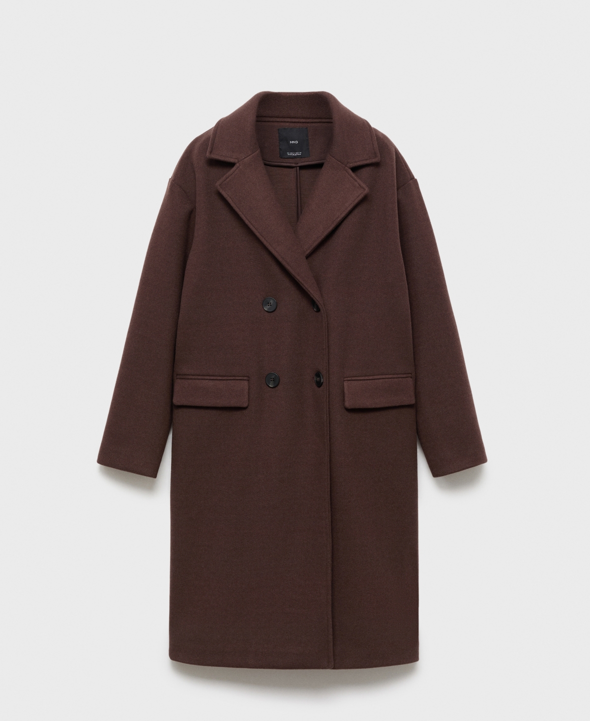 Click here for Mango Womens Double-Breasted Midi Coat - Brown prices