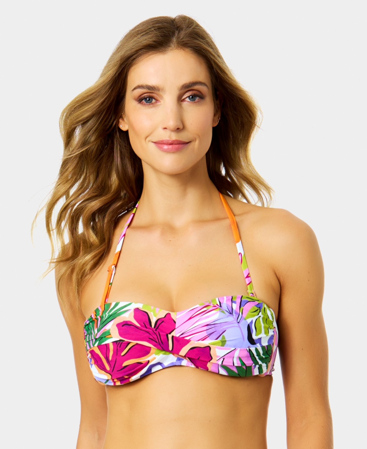 Click here for Anne Cole Womens Liz Printed Twist Bandeau Bra - M... prices