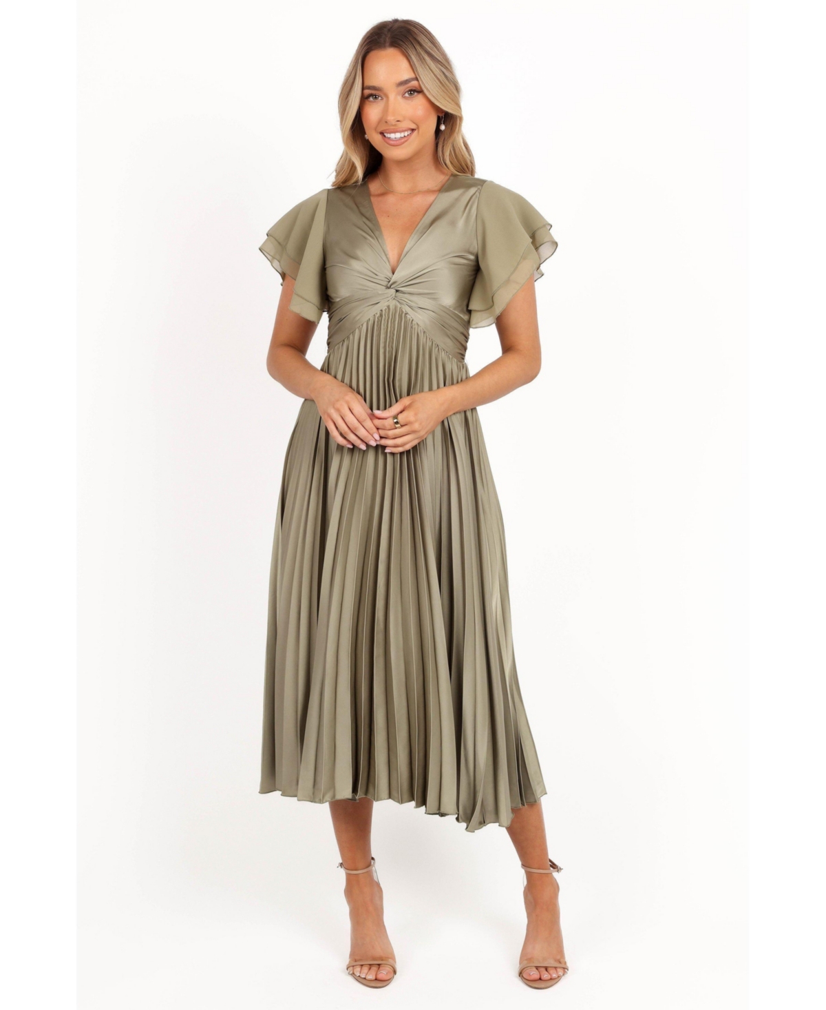 Click here for Petal and Pup Womens Nova Flutter Sleeve Midi Dres... prices