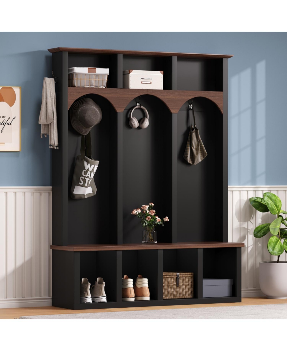 Click here for Streamdale Farmhouse Hall Tree Bench Shoe Cabinet... prices