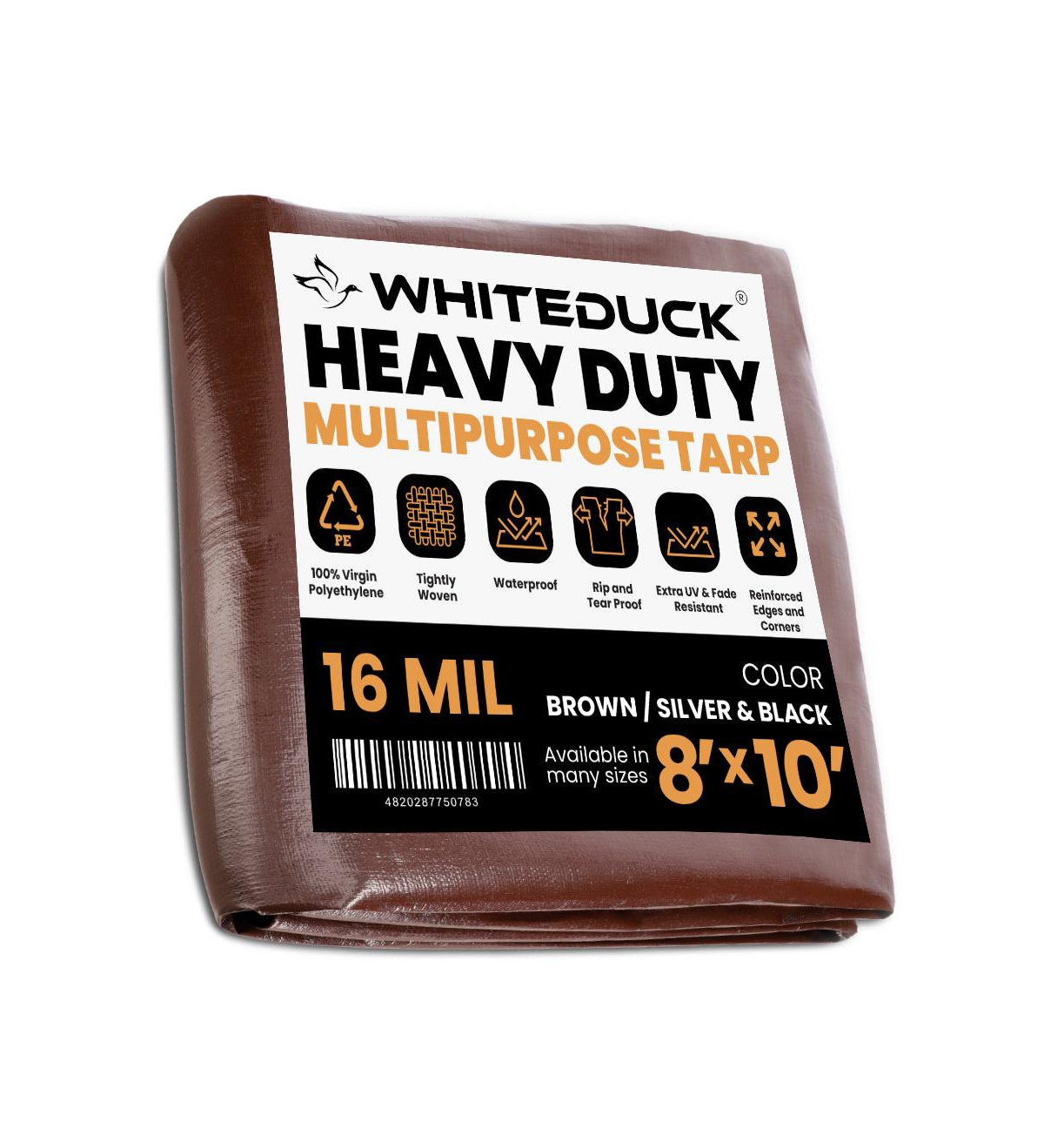 Click here for 8 oz. Poly Tarpaulin 8x10 Silver & Black - Brown prices