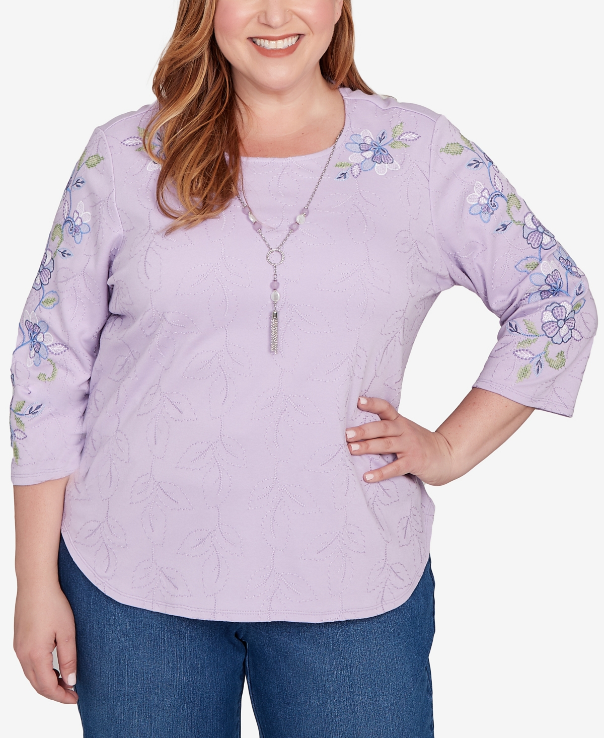 Click here for Alfred Dunner Plus Size Hilton Head Embroidered Sl... prices