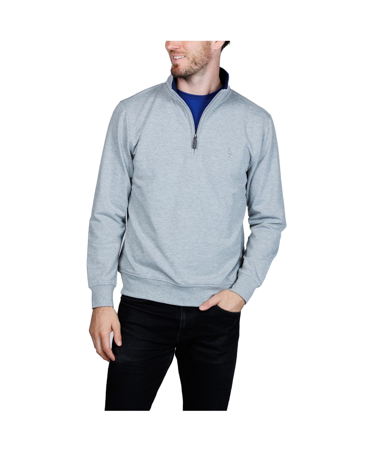 Click here for Tailorbyrd Mens Fleece Quarter Zip - Grey heather prices