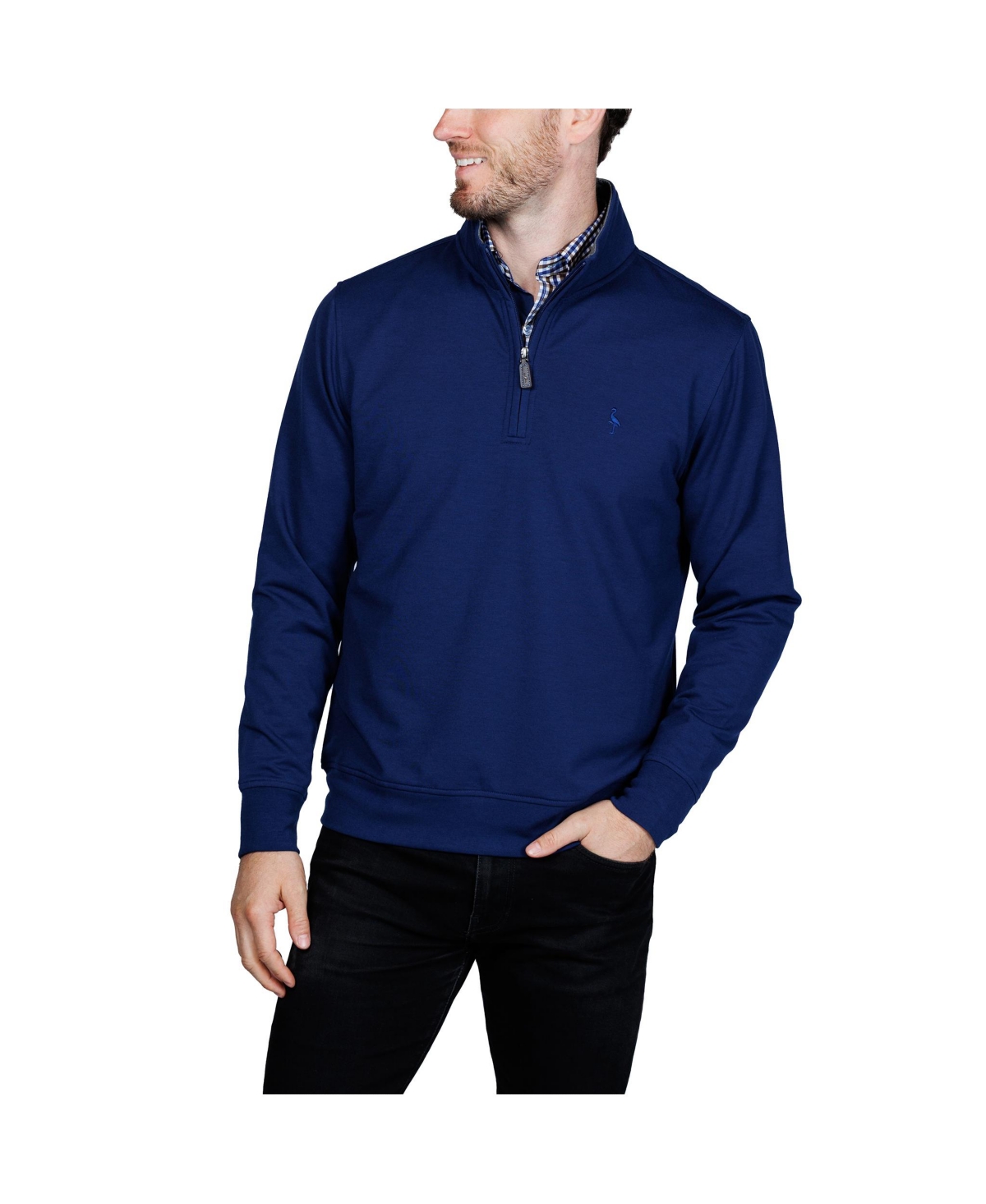 Click here for Tailorbyrd Mens Fleece Quarter Zip - Navy prices