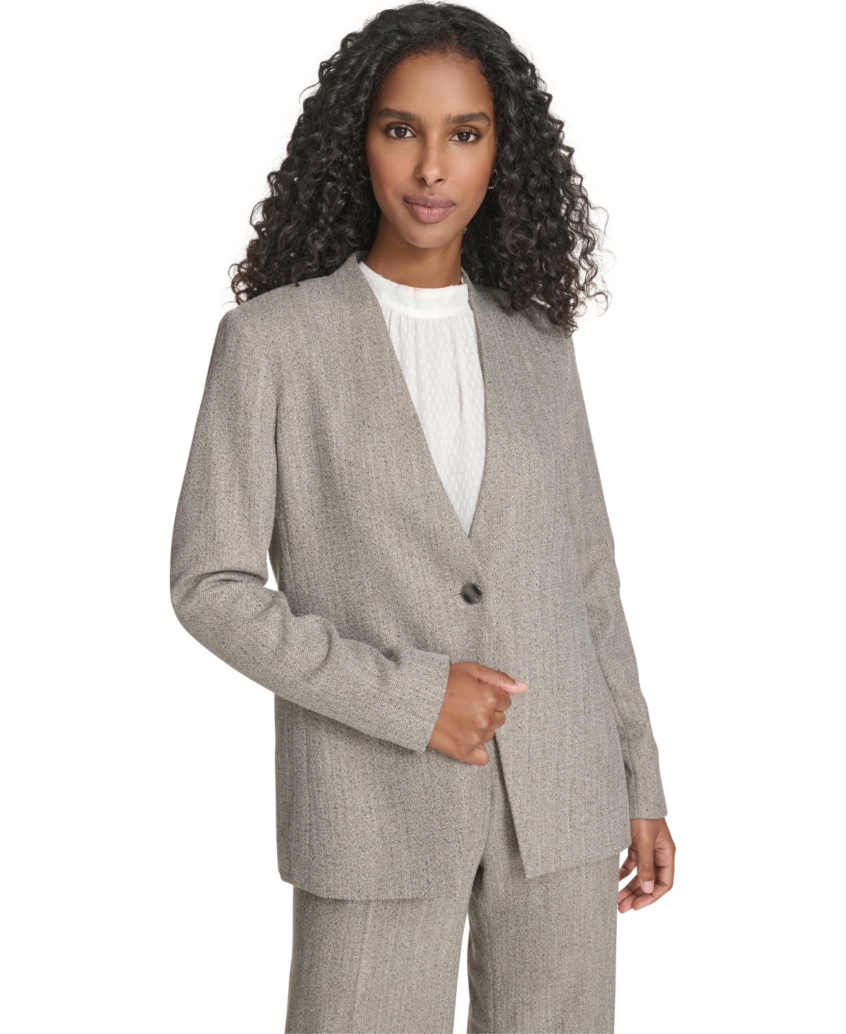 Click here for Calvin Klein Womens Novelty One Button Collarless... prices