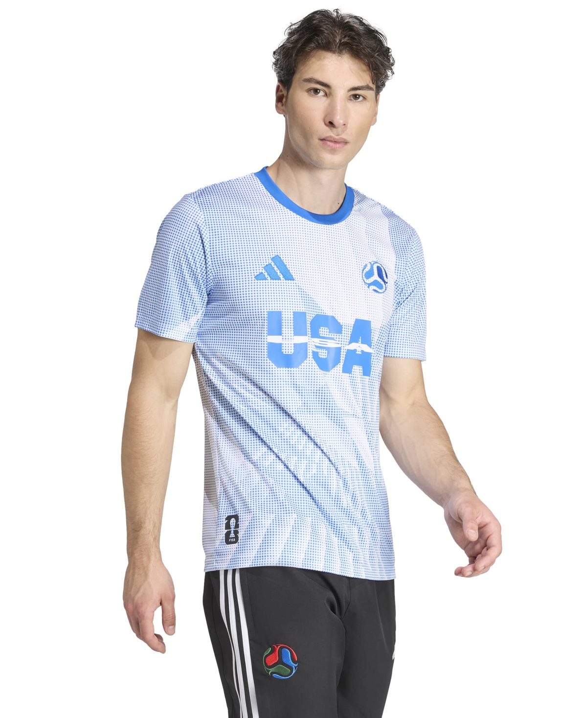 Click here for adidas Mens Usa Crewneck T-Shirt - Blue prices