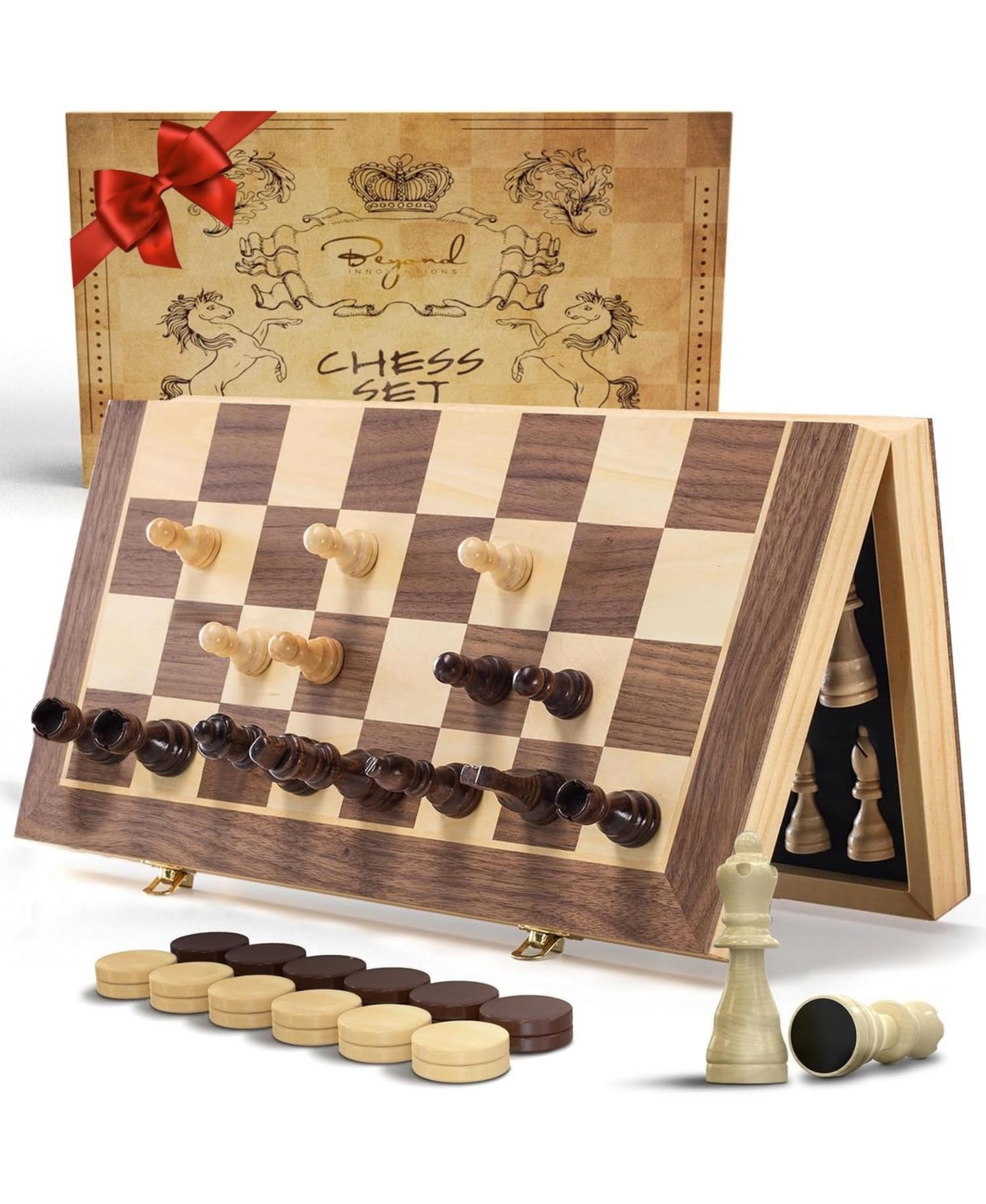 Click here for Beyond Innoventions Wooden Magnetic Chess Set ... prices