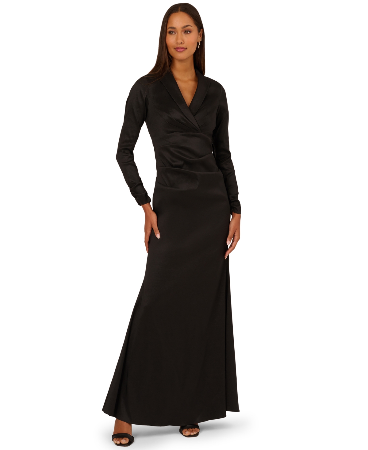 Click here for Adrianna Papell Womens V-Neck Tuxedo Dress - Black prices