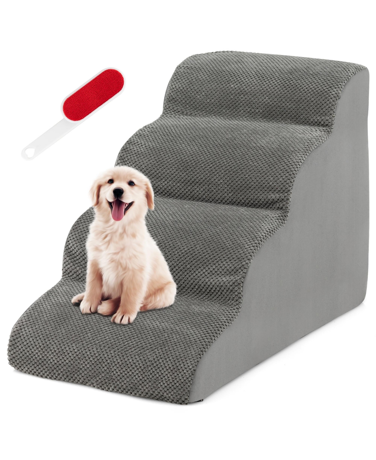 Click here for Gymax 4-Tier Foam Dog Ramp Non-Slip Dog Steps Soft... prices