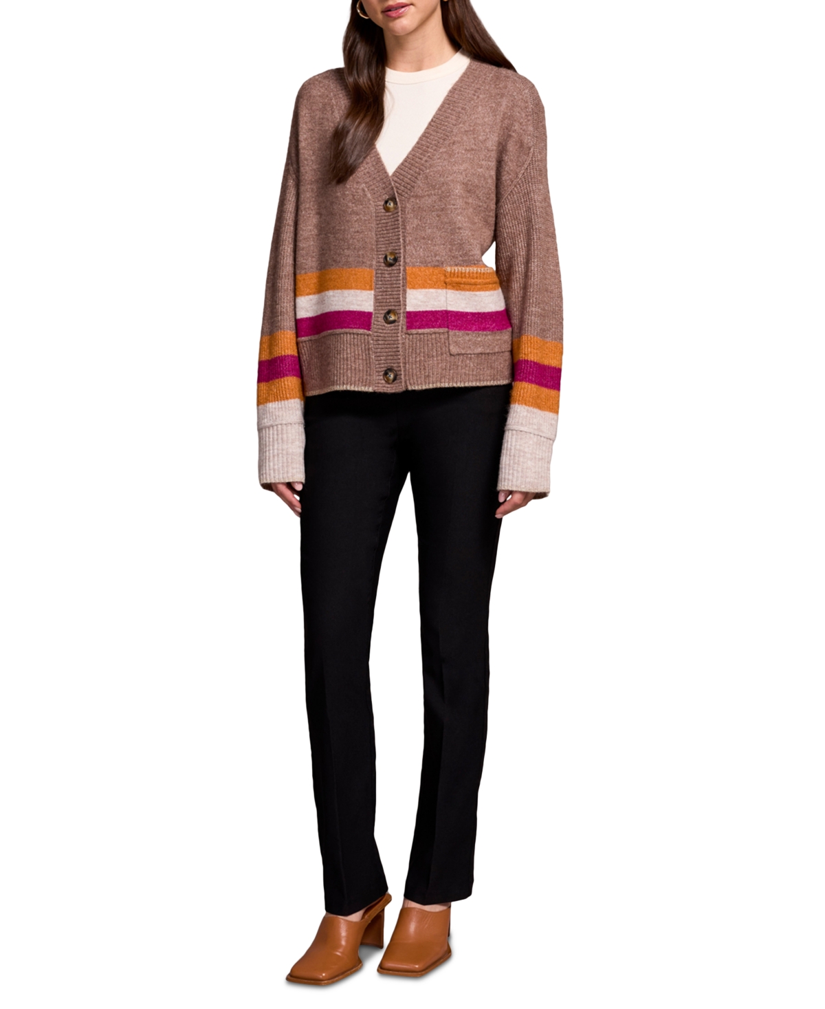 Click here for Tribal Womens Stripe Long Sleeve Cardigan Sweater... prices