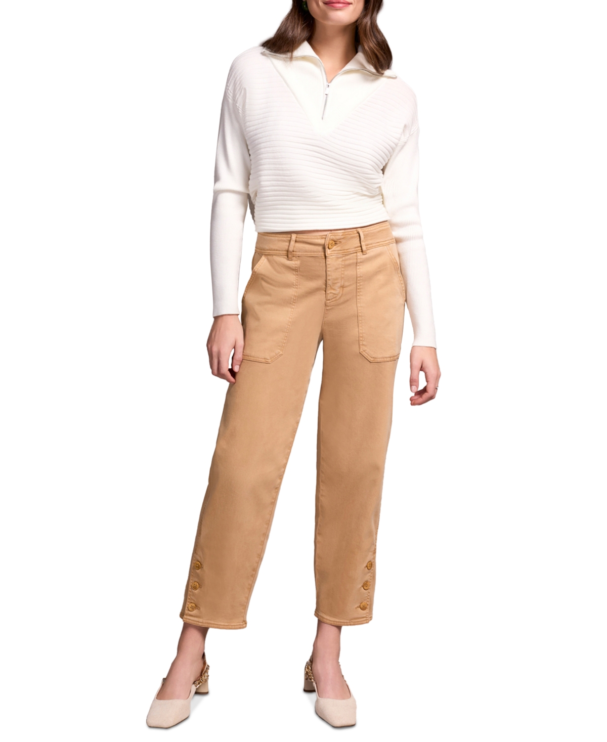 Click here for Tribal Womens Stretch Twill Barrel Leg Ankle Pants... prices