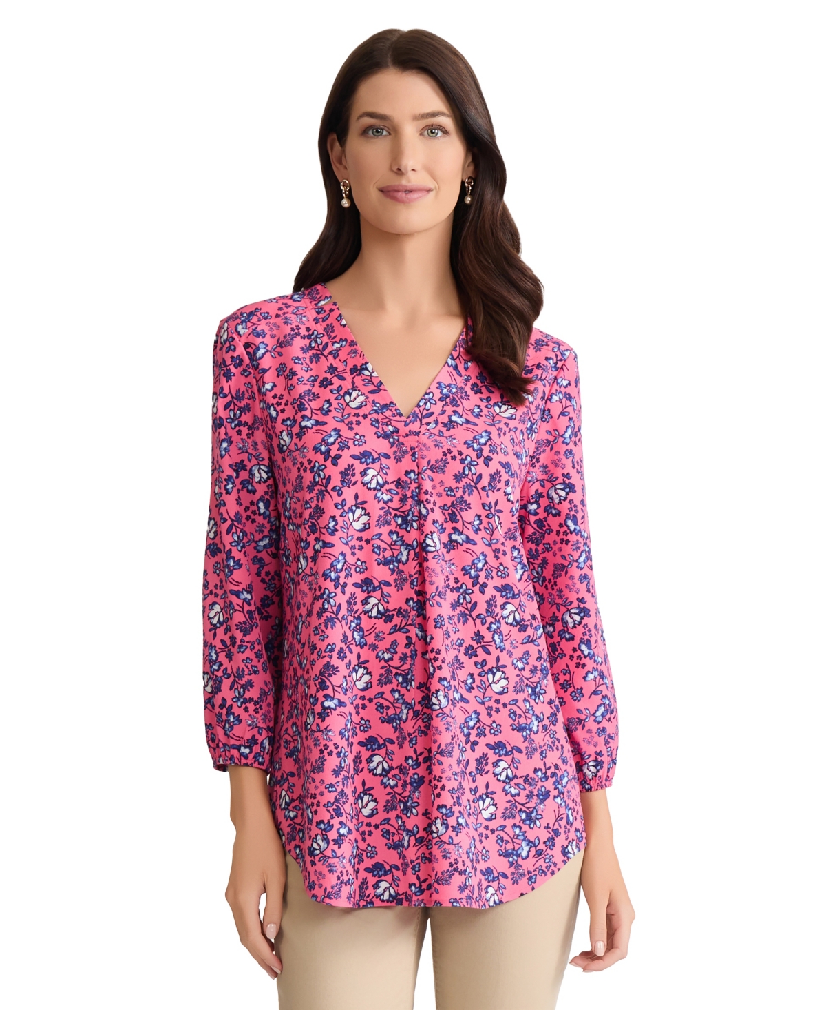 Click here for Jones New York Womens V-Neck 3/4-Sleeve Top - Sher... prices
