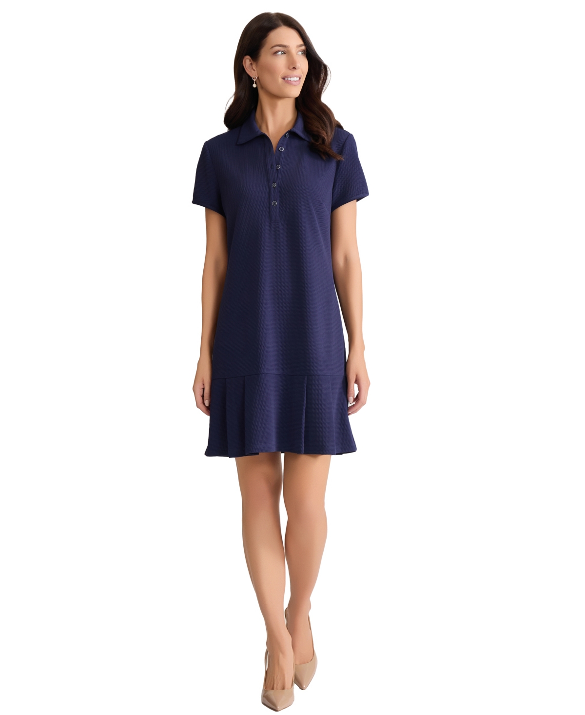 Click here for Jones New York Womens Karolina Pleated Collared Sh... prices