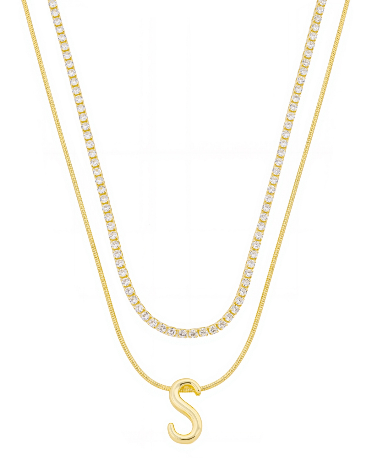 Click here for Unwritten Letter S Initial Snake Chain Cubic Zirco... prices