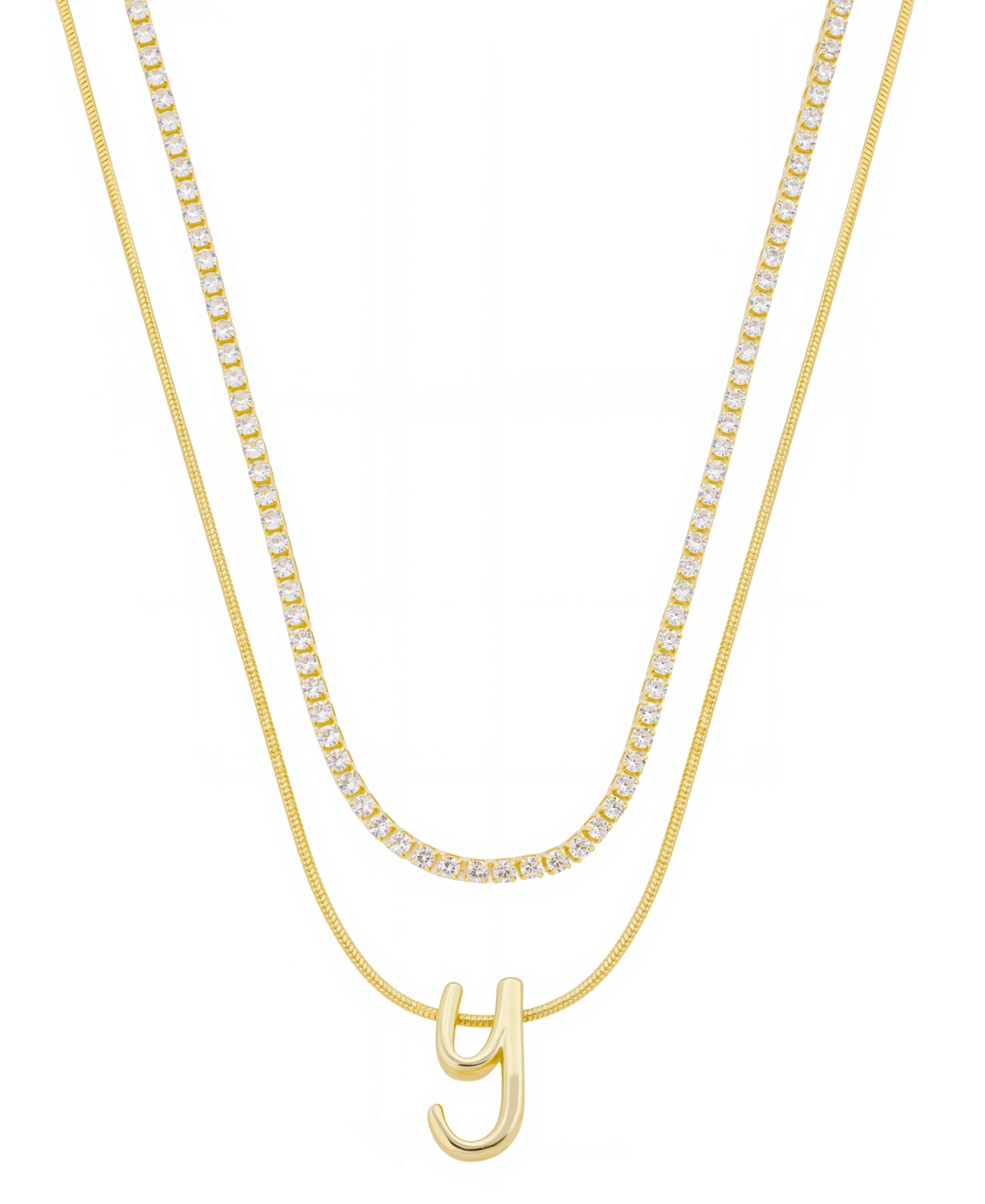 Click here for Unwritten Letter Y Initial Snake Chain Cubic Zirco... prices