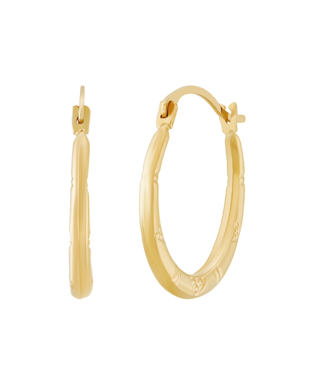 Click here for Macys Patter Hoop Earrings in 14K Yellow Gold - Go... prices