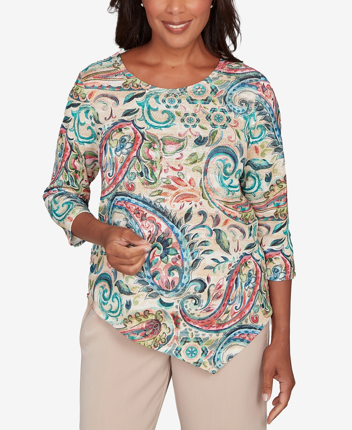 Click here for Alfred Dunner Petite Saratoga Springs Classic Pais... prices