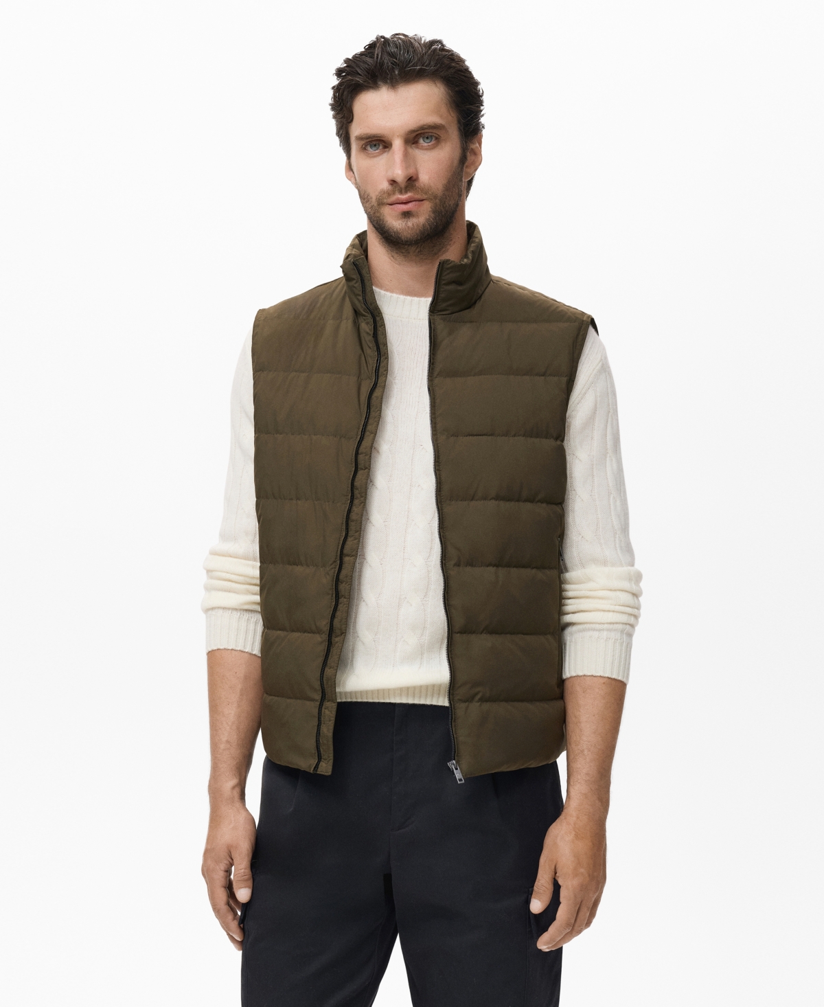 Click here for Mango Mens Down and Feather Filling Quilted Vest -... prices