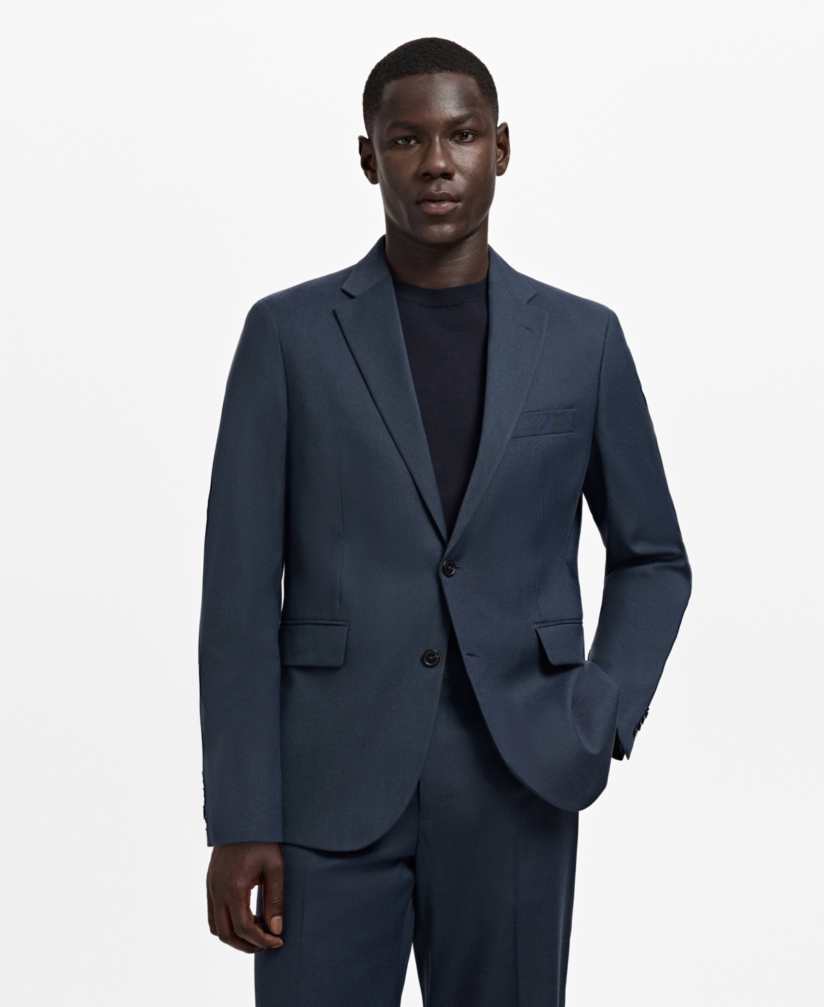 Click here for Mango Mens London Regular-Fit Suit Blazer - Navy prices