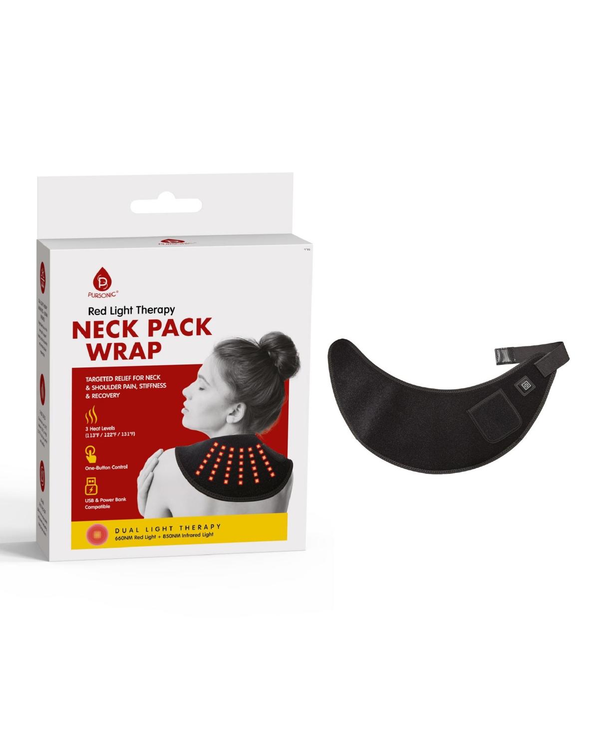 Click here for Pursonic Red Light Therapy Neck Pack Wrap –... prices