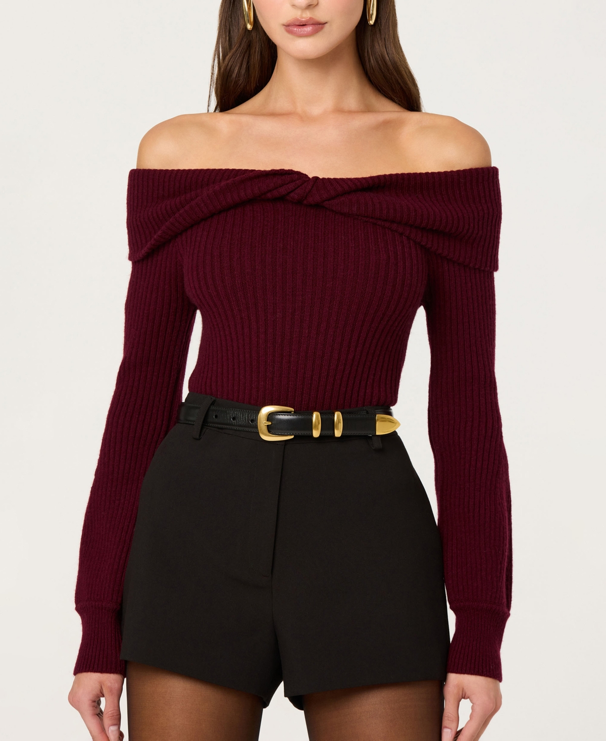 Click here for Astr the Label Womens Tilde Off-The-Shoulder Sweat... prices