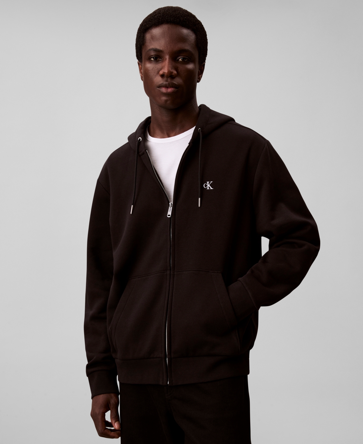 Click here for Calvin Klein Mens Archive Logo Zip Hoodie - Black prices