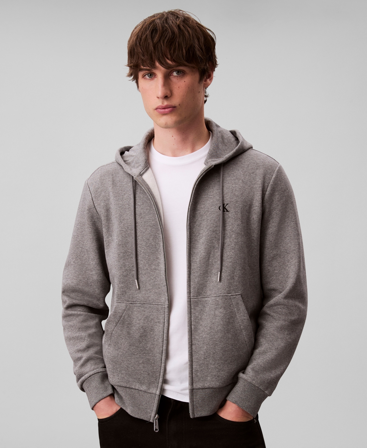 Click here for Calvin Klein Mens Archive Logo Zip Hoodie - Chalk prices